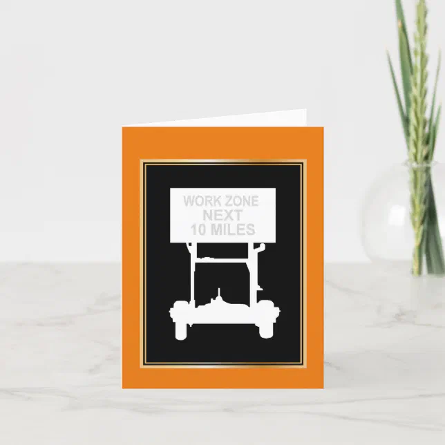 Road Construction Work Sign Greeting Blank Card | Zazzle