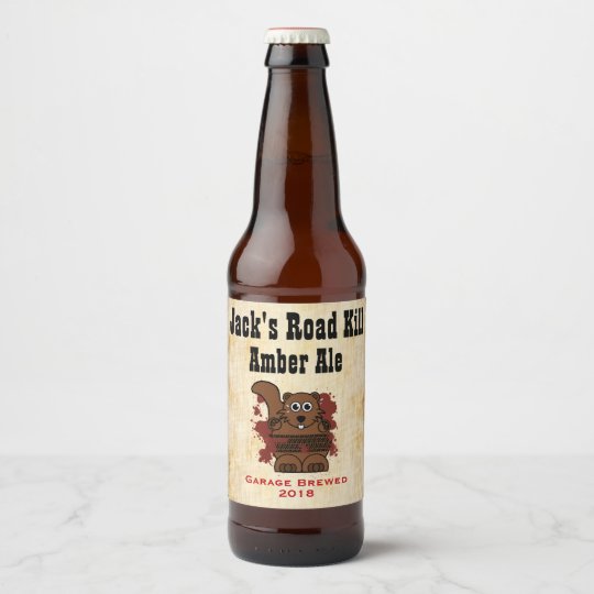 Road Kill Custom Beer Label | Zazzle.com