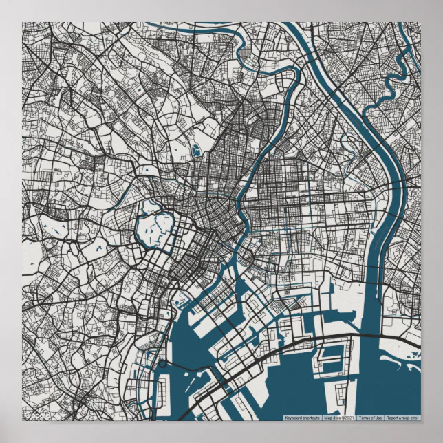 Road map of Tokyo Poster | Zazzle
