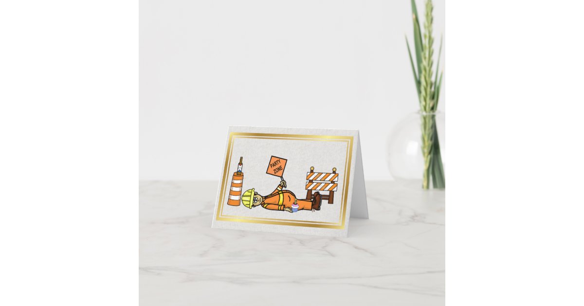 Road or Highway Worker Birthday Card | Zazzle