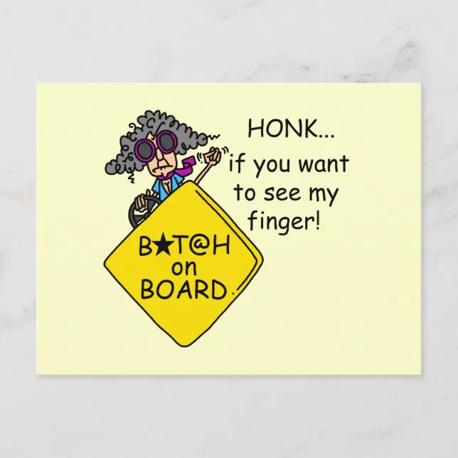 Road Rage Humor Postcard | Zazzle