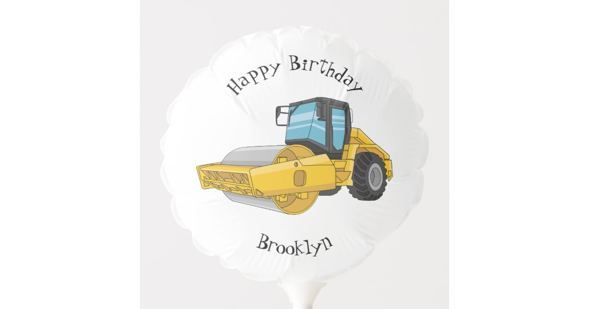 Road roller cartoon illustration balloon | Zazzle