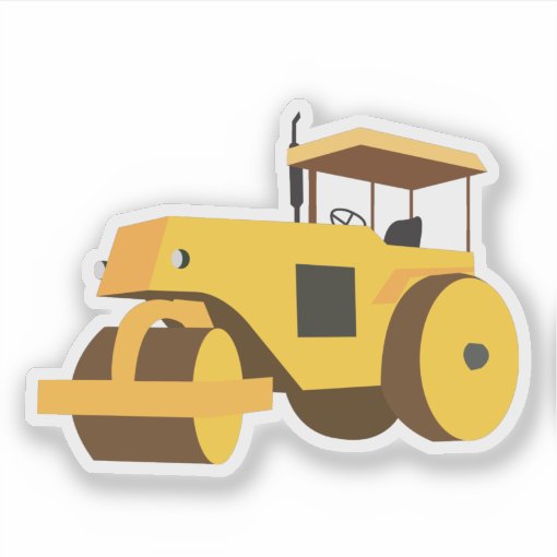 Road Roller Compactor Construction Truck Sticker | Zazzle