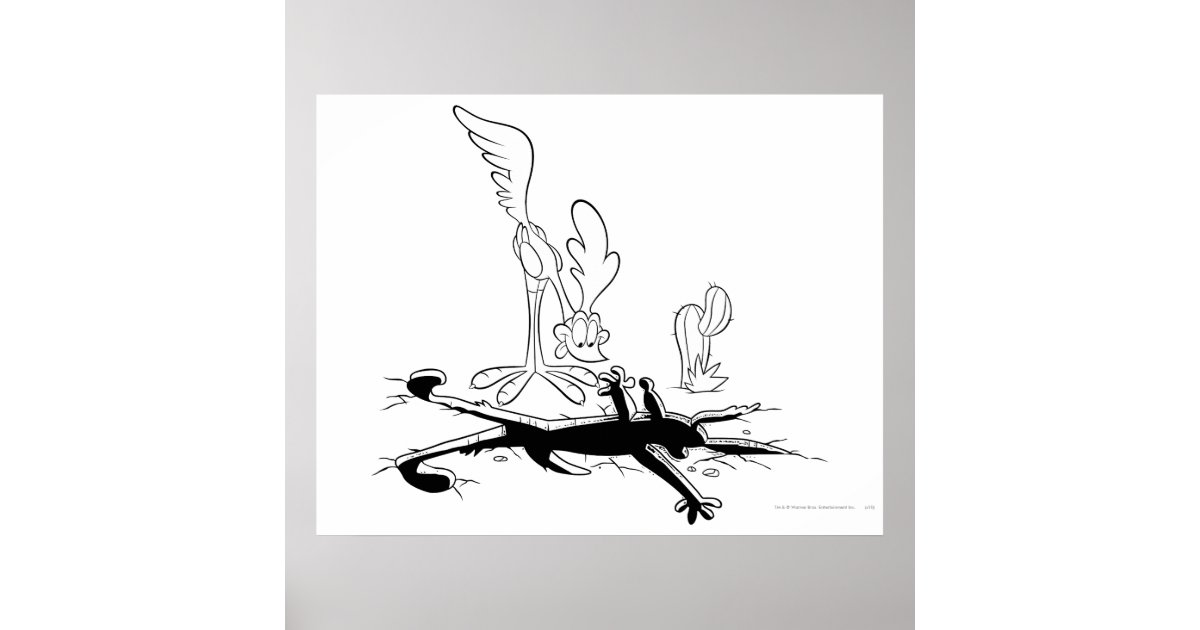 ROAD RUNNER™ and WILE E. COYOTE™ Shaped Hole Poster | Zazzle