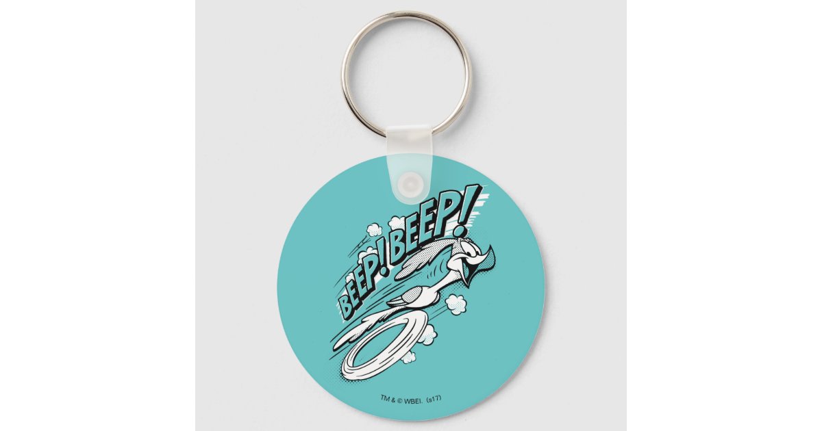 ROAD RUNNER™ BEEP BEEP!™ Halftone Keychain | Zazzle