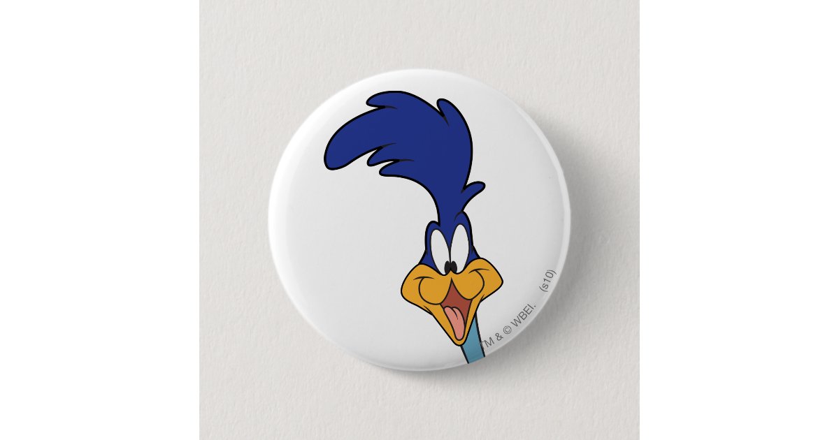 ROAD RUNNER™ Face Pinback Button | Zazzle