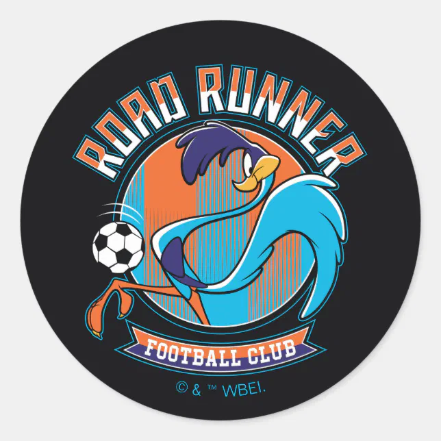 ROAD RUNNER™ Football Club Badge Classic Round Sticker | Zazzle