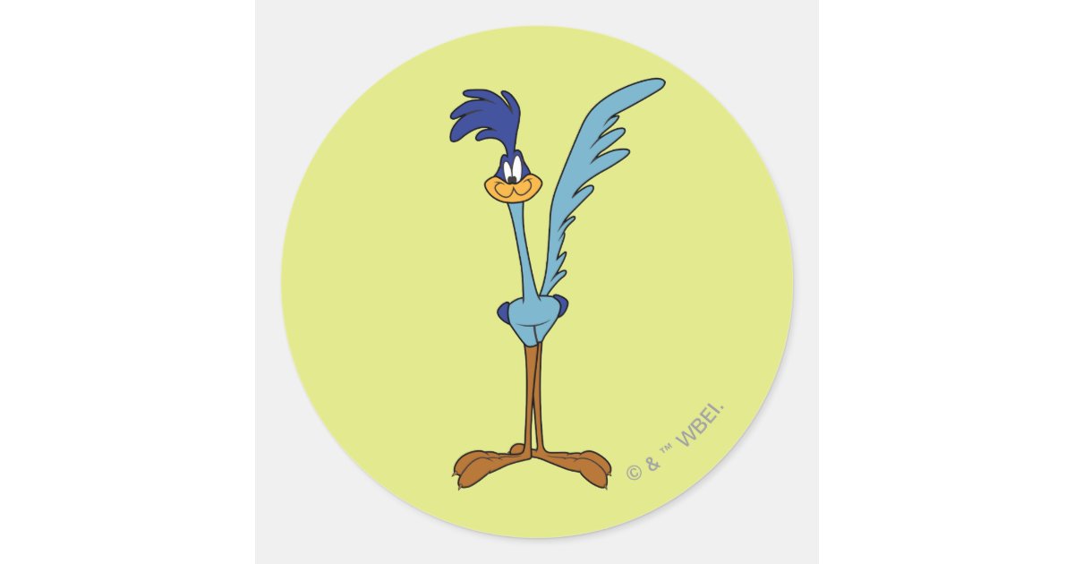 ROAD RUNNER™ in Color Classic Round Sticker | Zazzle