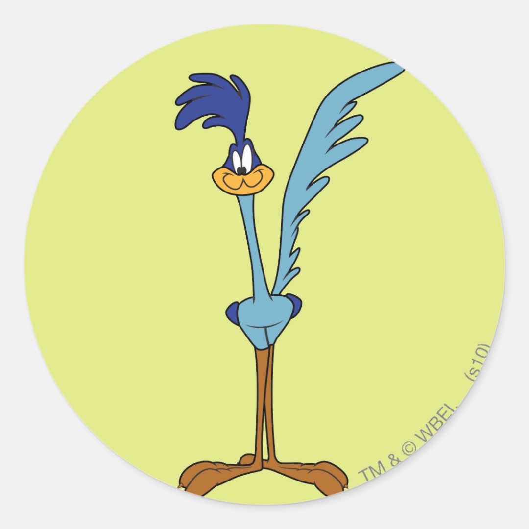 ROAD RUNNER™ in Color Classic Round Sticker | Zazzle