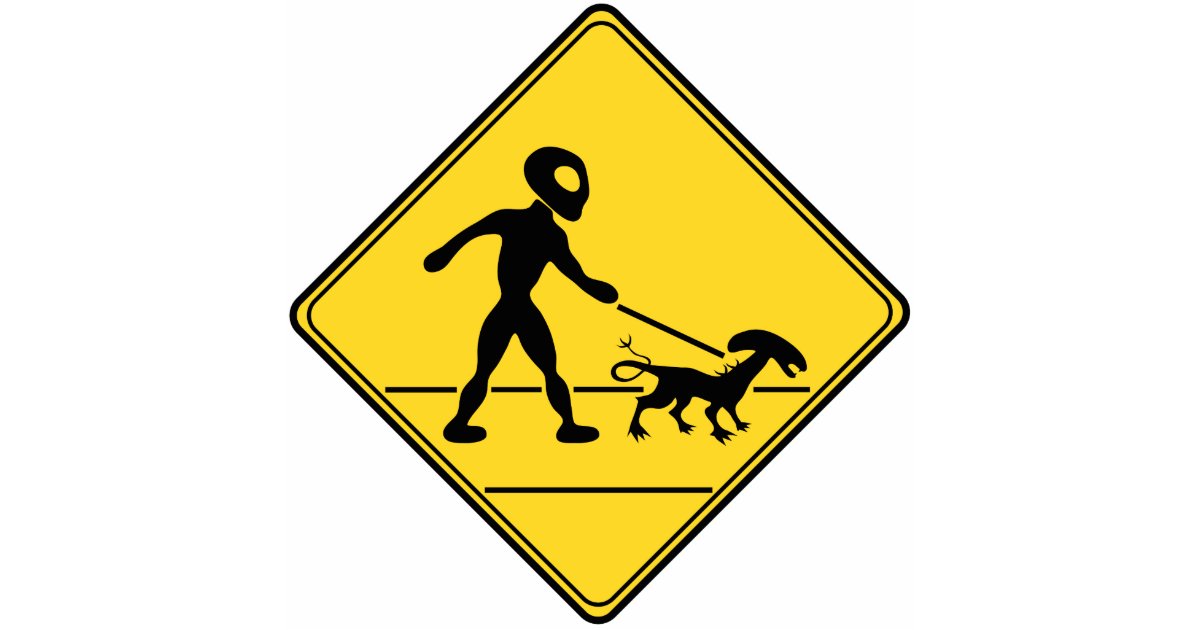 Road Sign- Alien Crossing Cutout | Zazzle