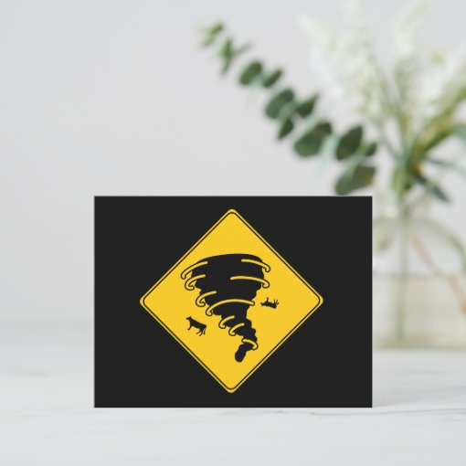 Road Sign- Tornado Postcard | Zazzle