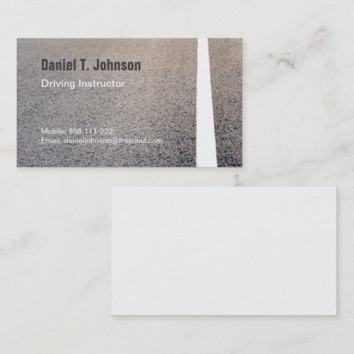 Road Texture Driving Instructor Business Cards | Zazzle
