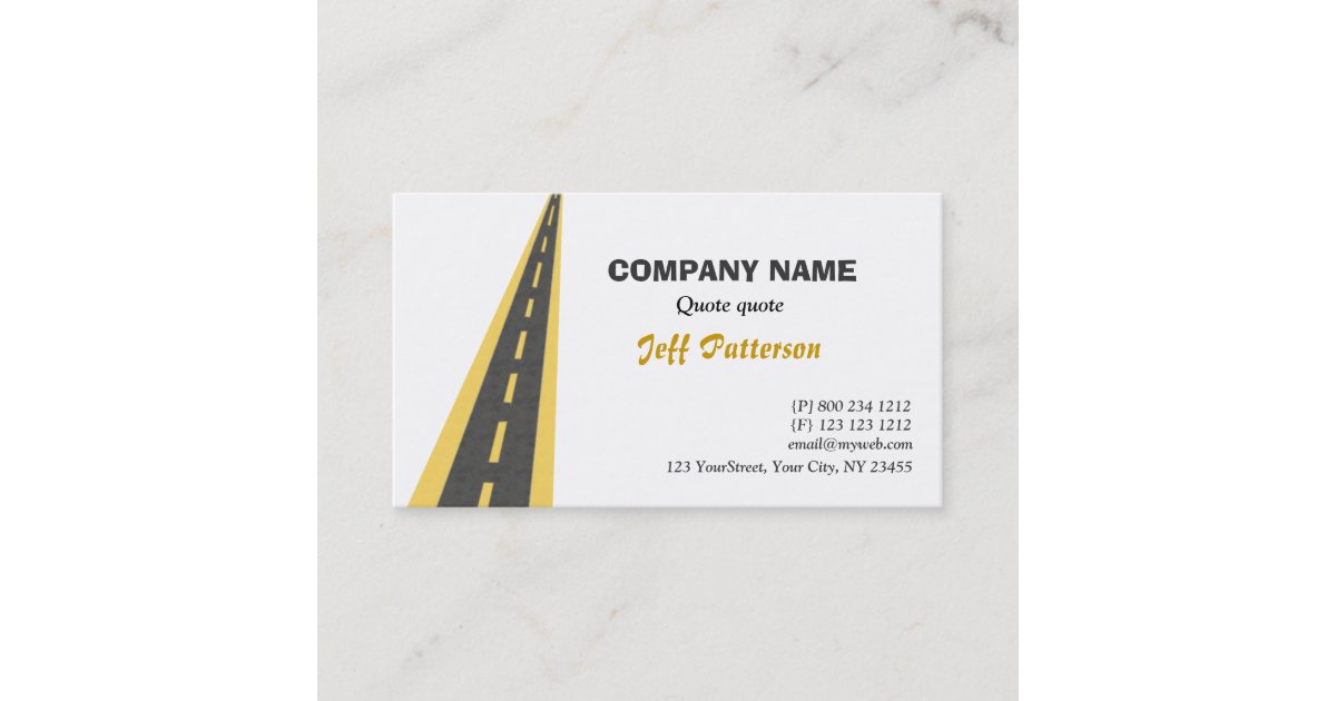 Road Travel Traveling Business Card | Zazzle