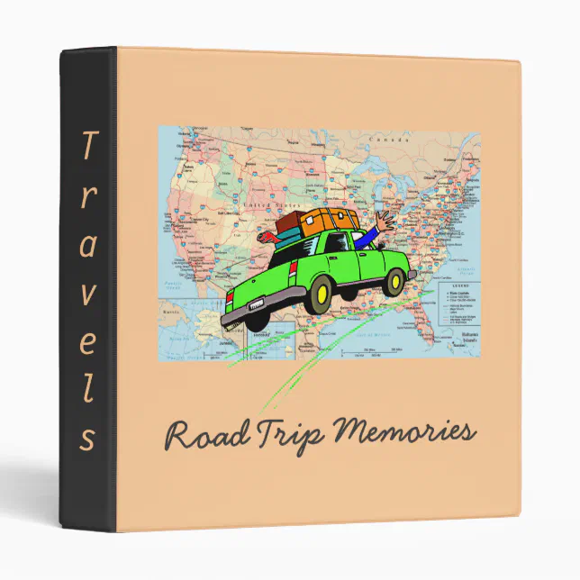 Road Trip Travel Memories Binder | Zazzle
