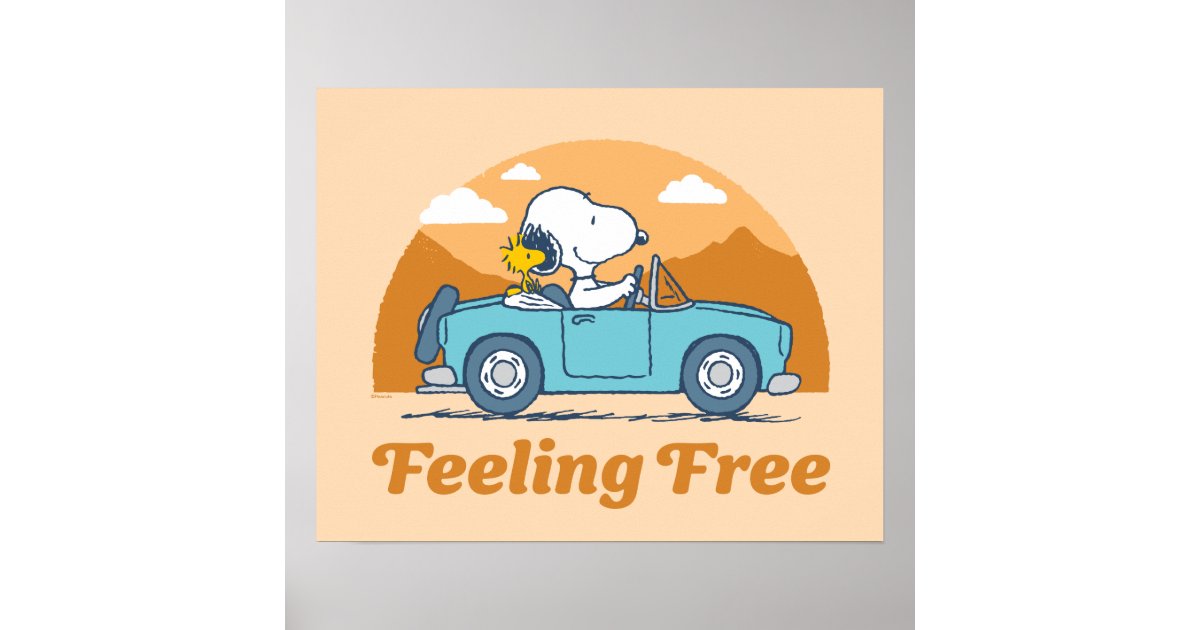 Road Trippin | Peanuts Feeling Free Poster | Zazzle