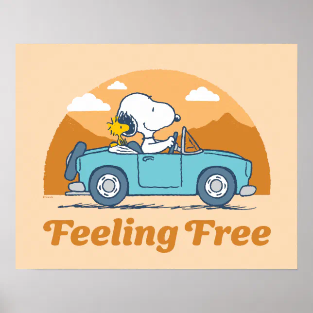 Road Trippin | Peanuts Feeling Free Poster | Zazzle