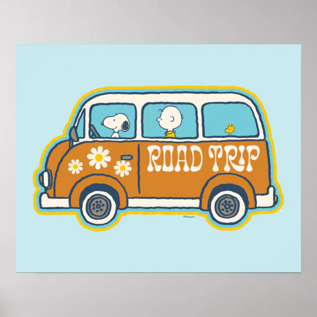 Road Trippin | Peanuts Road Trip Van Poster | Zazzle