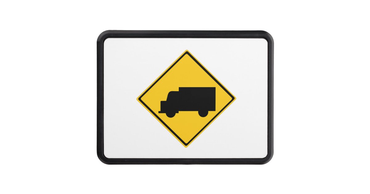 Road Truck Warning Sign Hitch Cover | Zazzle