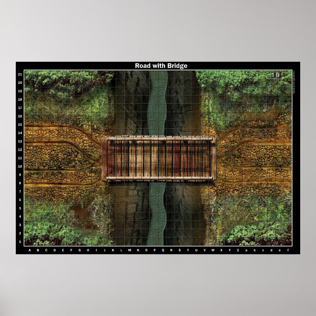 Road with Bridge - Battle Map Poster | Zazzle