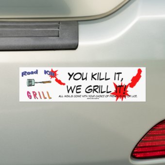 Roadkill Bumper Sticker | Zazzle