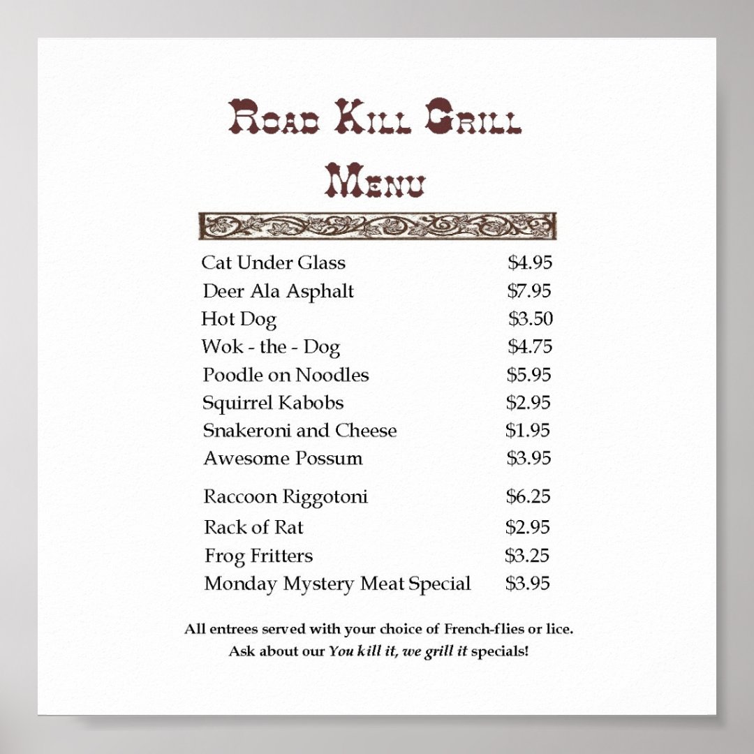 Roadkill Poster | Zazzle