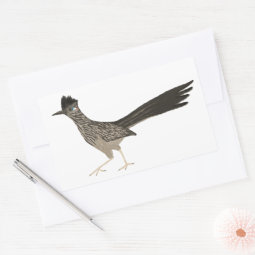 Roadrunner colored pencil drawing rectangular sticker | Zazzle