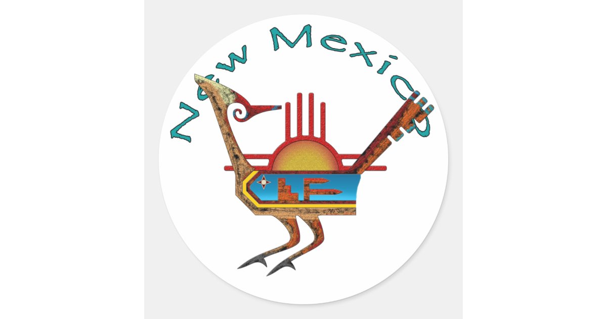 Roadrunner - New Mexico Classic Round Sticker | Zazzle