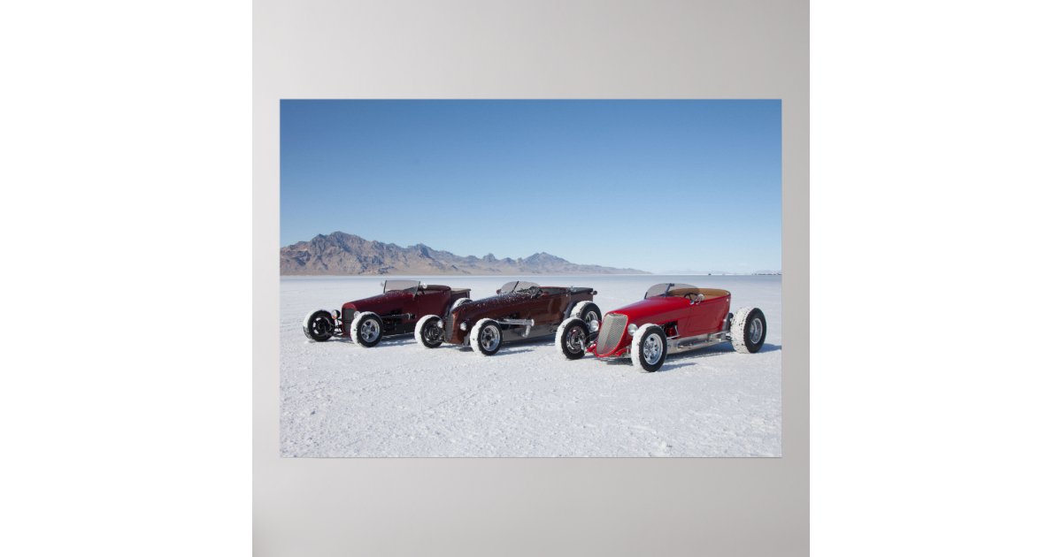 Roadsters on the Salt Flats Poster | Zazzle