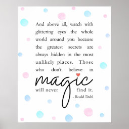 Roald Dahl Quote Poster | Zazzle