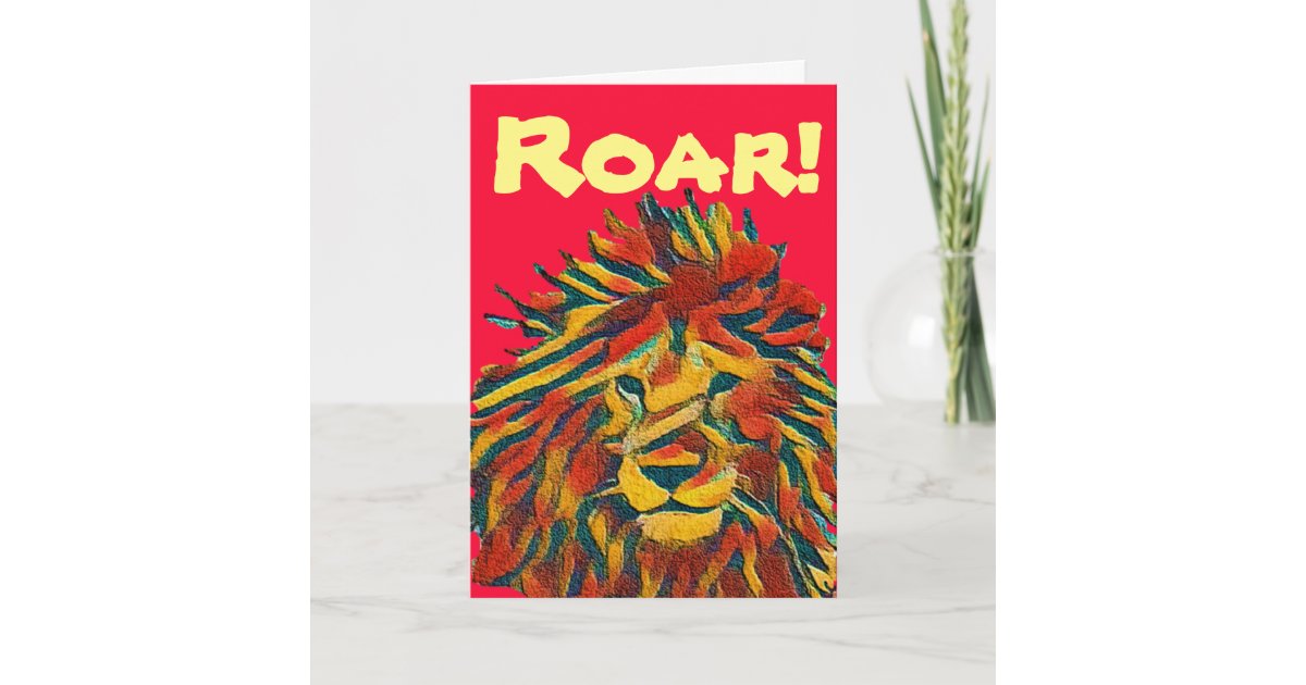 Roar! Happy Earthstrong! Thank You Card | Zazzle