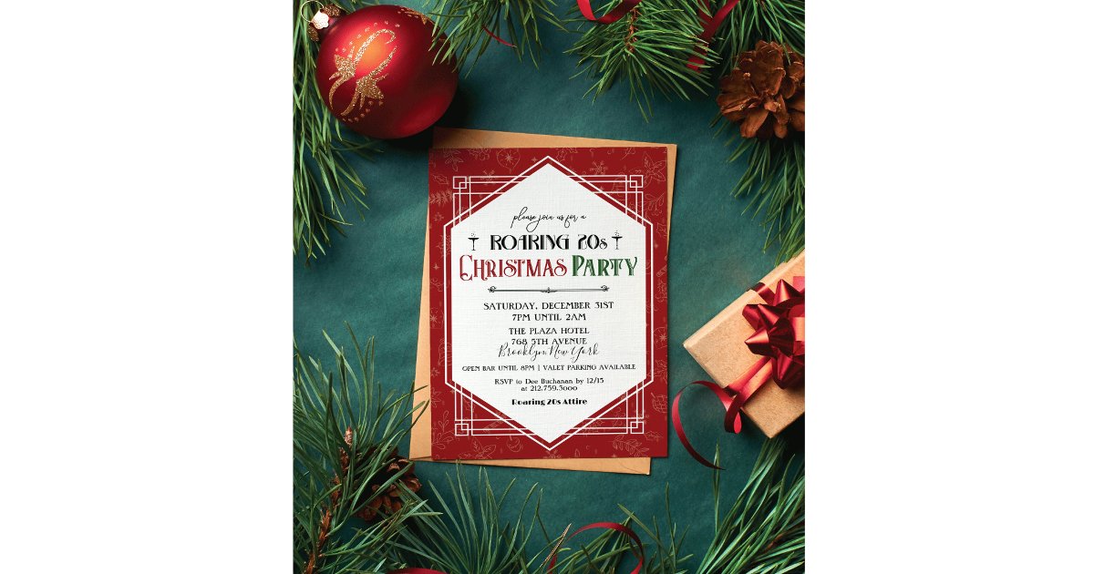 Roaring 20s 1920s Christmas Party Invitation | Zazzle