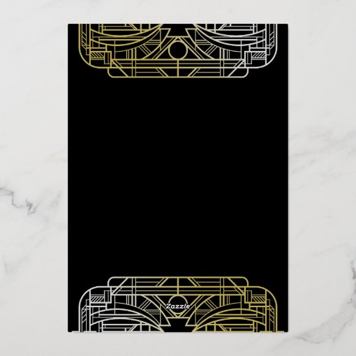 Roaring 20s art great Gatsby Art Deco Birthday Foil Invitation | Zazzle