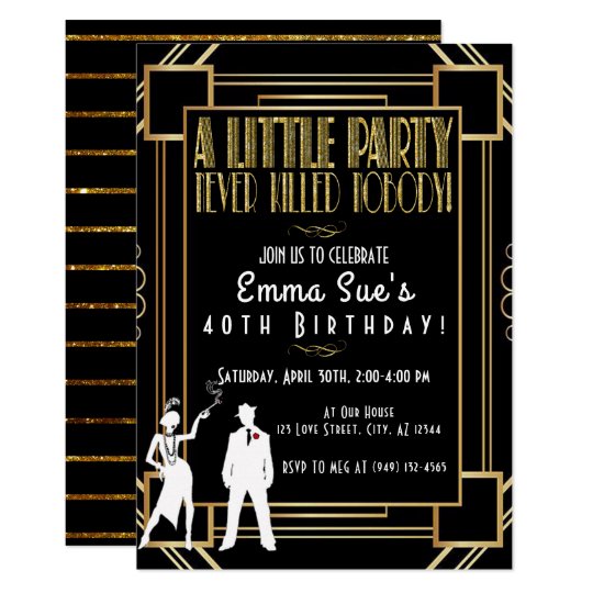 Roaring 20's Flapper Party Birthday Invitation | Zazzle.com