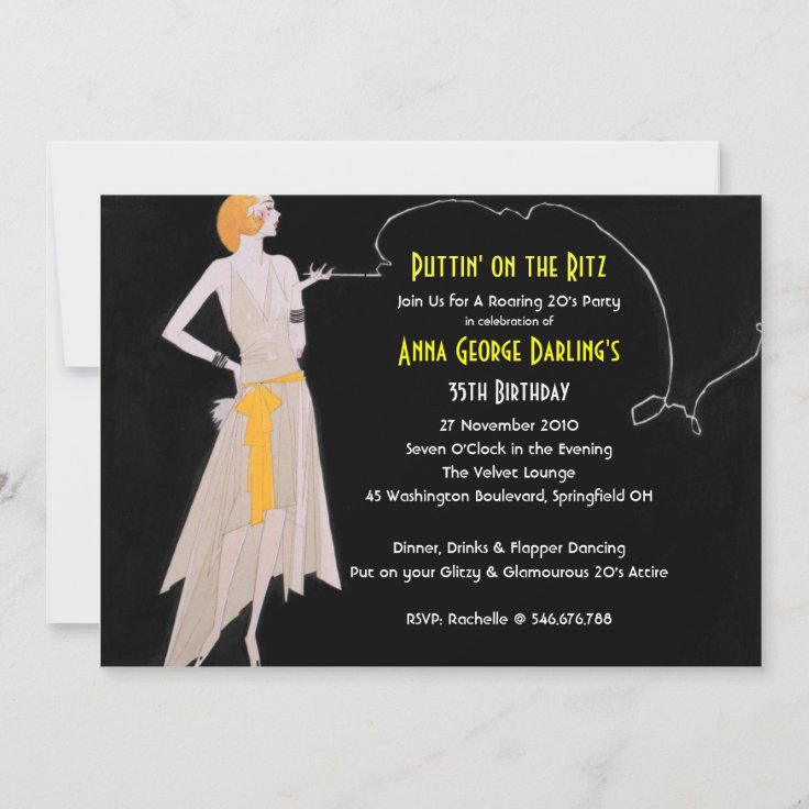 Roaring 20's - Flapper Party Invitations | Zazzle