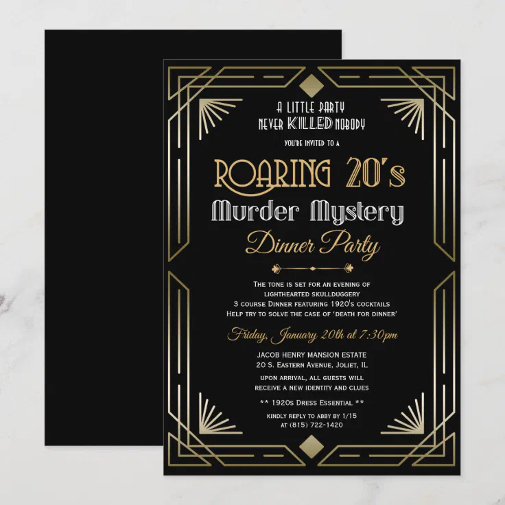 Roaring 20s Murder Mystery Invitation | Zazzle