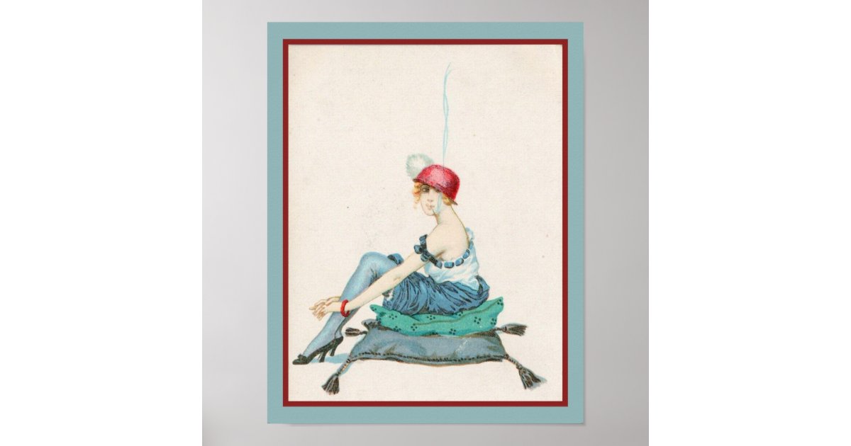 Roaring 20's Smoking Flapper Poster | Zazzle