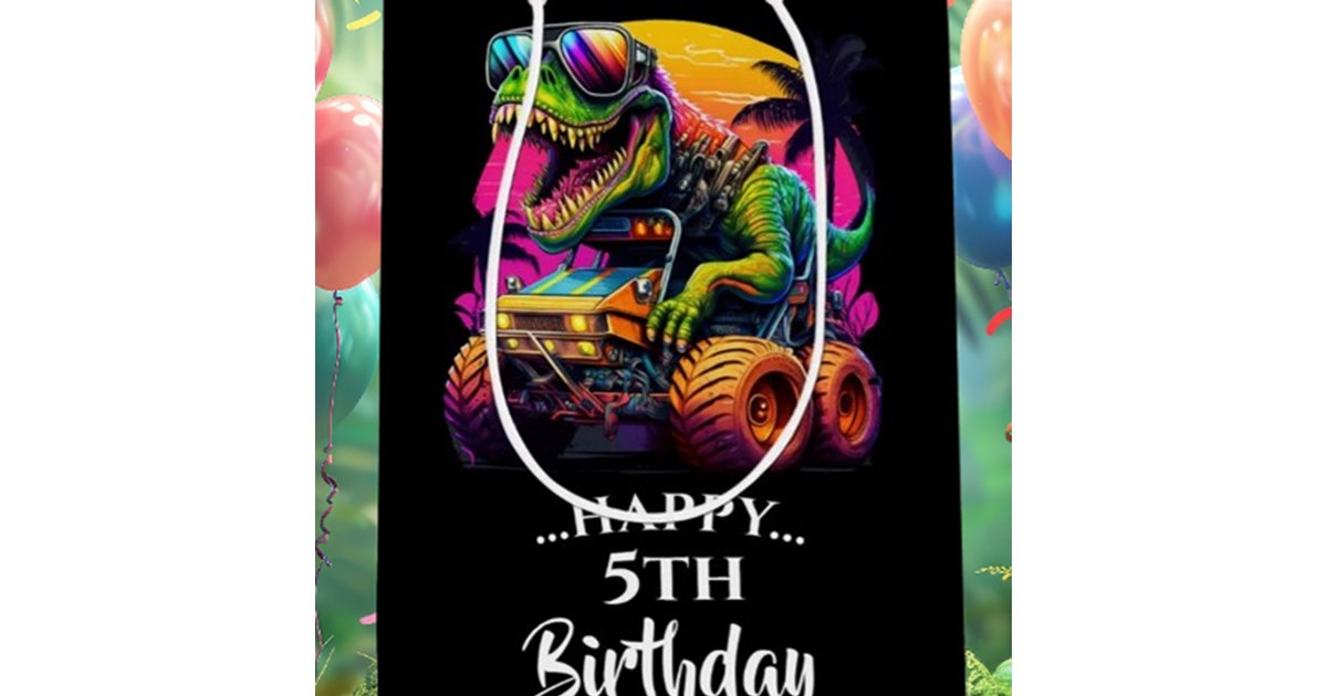 Roaring Birthday Fun Ahead Medium Gift Bag | Zazzle