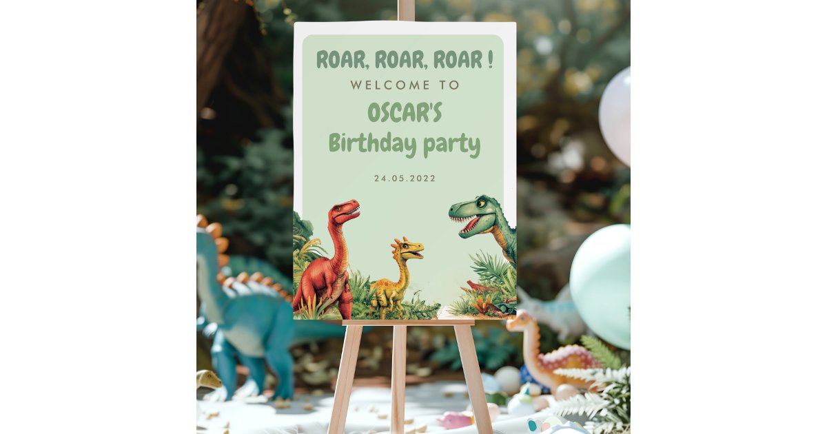 Roaring Good Time Dinosaur Party Foam Board | Zazzle