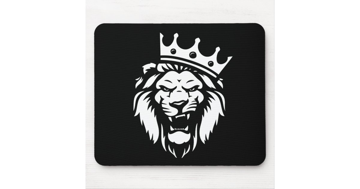 Roaring lion with crown mouse pad | Zazzle
