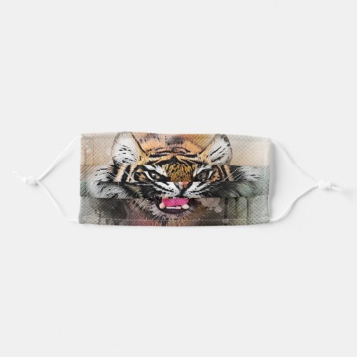 Roaring Tiger Adult Cloth Face Mask | Zazzle