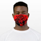 Roaring tiger, vector wildcat, big cat pop art adult cloth face mask ...