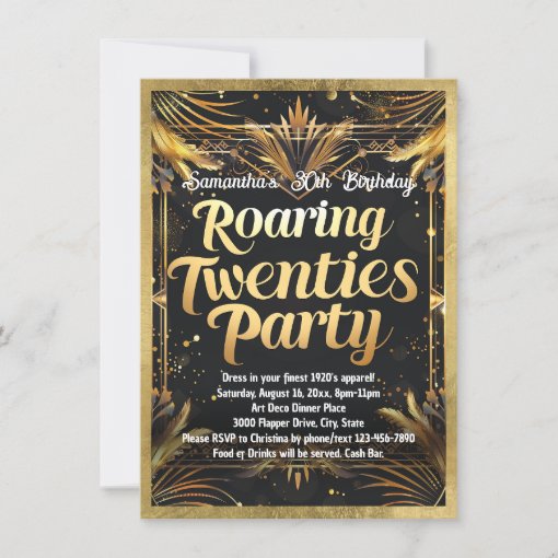 Roaring Twenties Party 1920's Theme Social Invitation | Zazzle