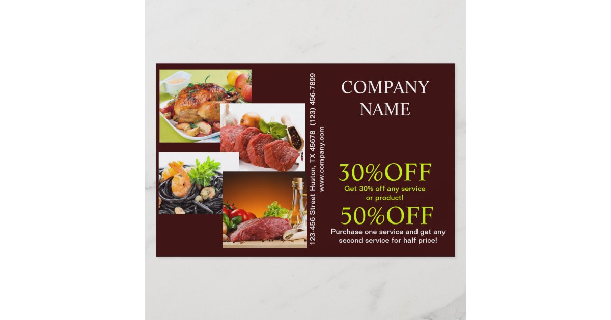 roasted chicken private chef diner catering flyer | Zazzle