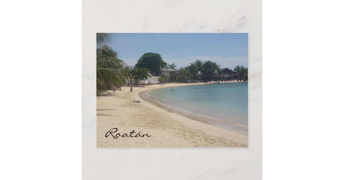 roatán beach postcard | Zazzle