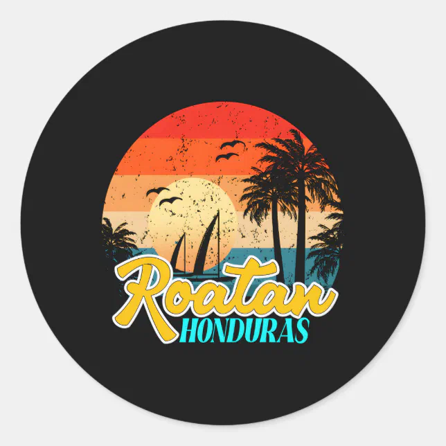 Roatan Honduras Caribbean Islands Roatan Beach Classic Round Sticker ...