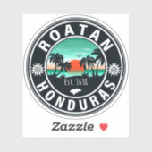 Roatán Honduras Island Retro Sunset Souvenirs 80s Sticker | Zazzle
