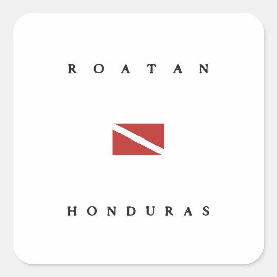 Roatan Honduras Scuba Dive Flag Square Sticker | Zazzle.com