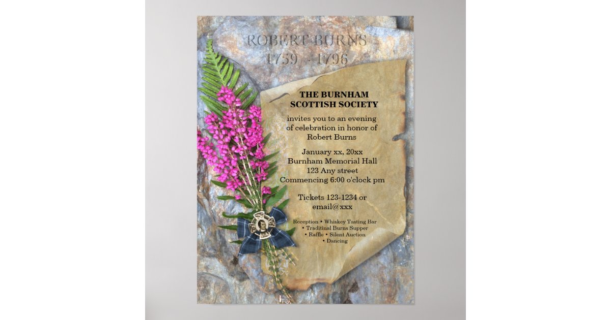 Robbie Burns Rustic – Event Poster | Zazzle