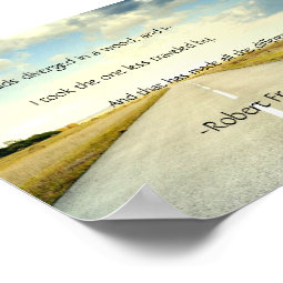 Robert Frost Road Less Traveled Quote Poster | Zazzle