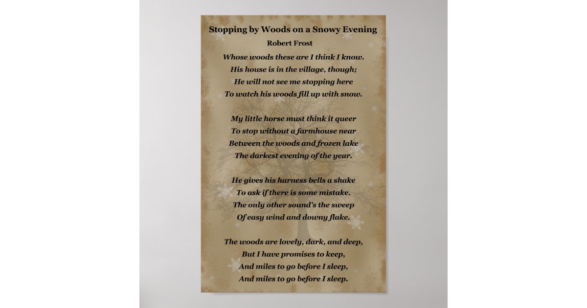Robert Frost, Stopping by Woods Poster | Zazzle